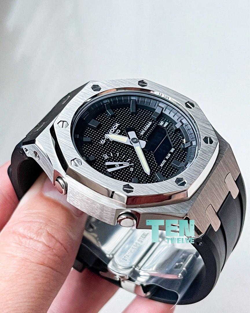 Casio G-Shock GA2100 GA2110 GA-2100 GA-2110 Silver Metal CasiOak Black ...