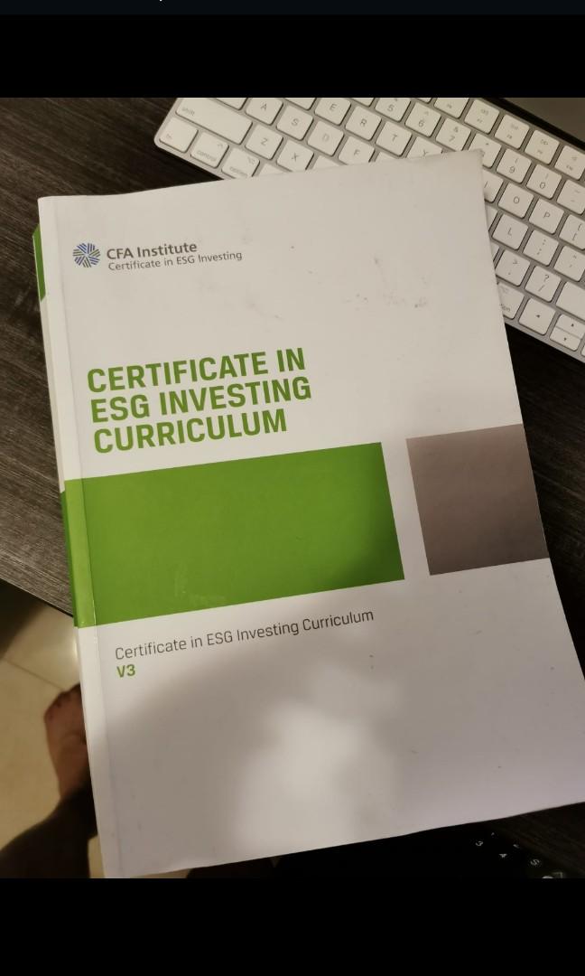 CFA Certificate in ESG Original 2022 Text Book, 興趣及遊戲, 書本 & 文具, 教科書 - Carousell