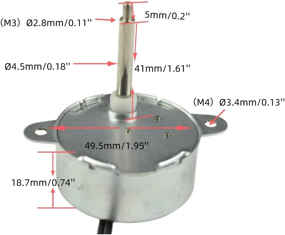 CHANCS Synchronous Motor TYC-40 TYZ-42 12V AC Motor 5RPM CW/CCW Shaft ...