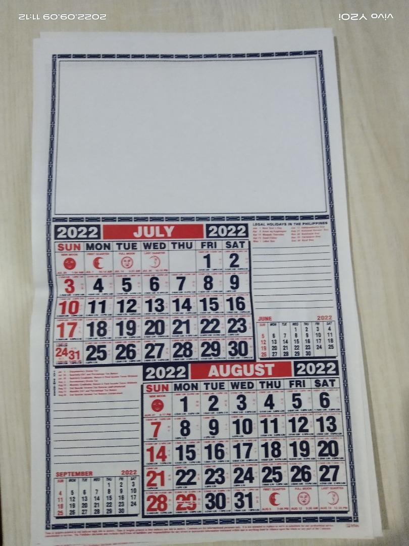 Commercial Calendar Legal Size Personalized Design - FREE LAYOUT FOR ...