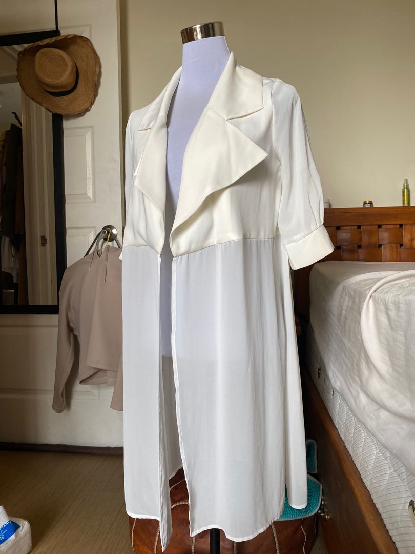 Creamy White Chiffon Topper, Women's Fashion, Tops, Others Tops on ...