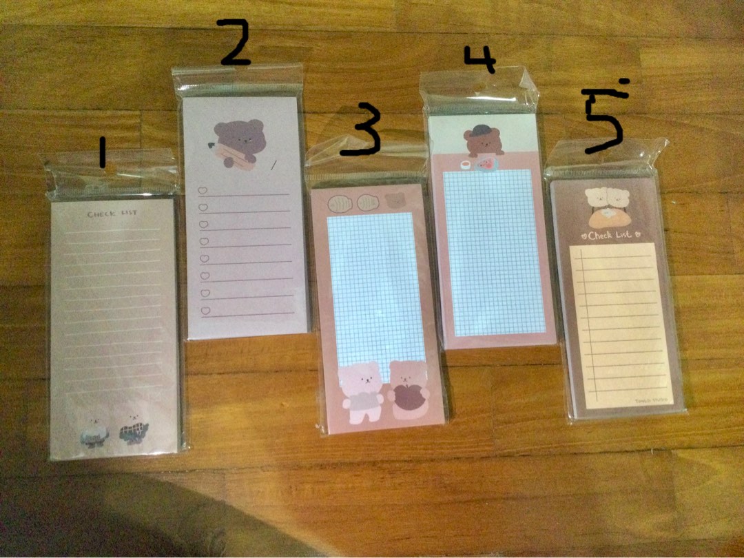 Cute aesthetic bear checklists and notepads (50pcs), Hobbies & Toys ...