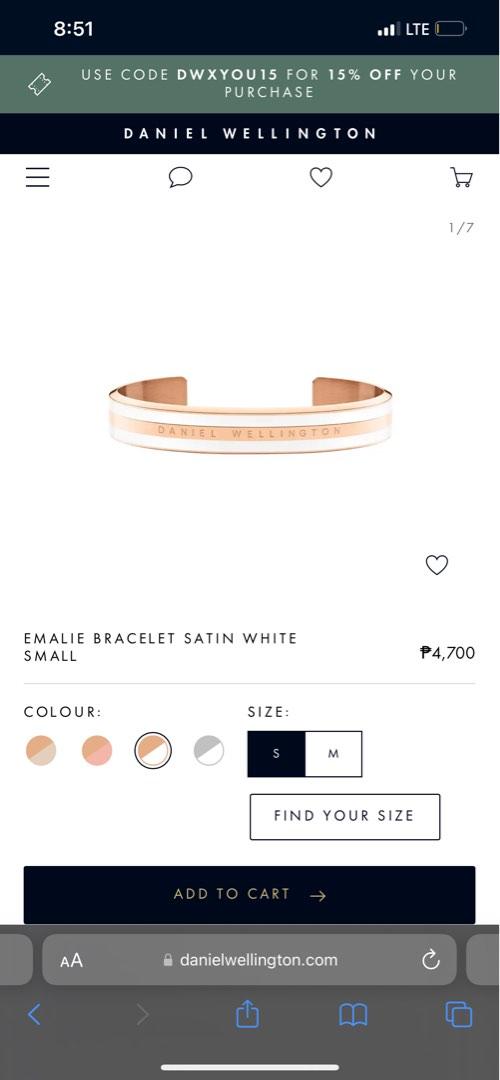 Daniel Wellington Emalie Bracelet Bangle, Women's Fashion, Jewelry ...
