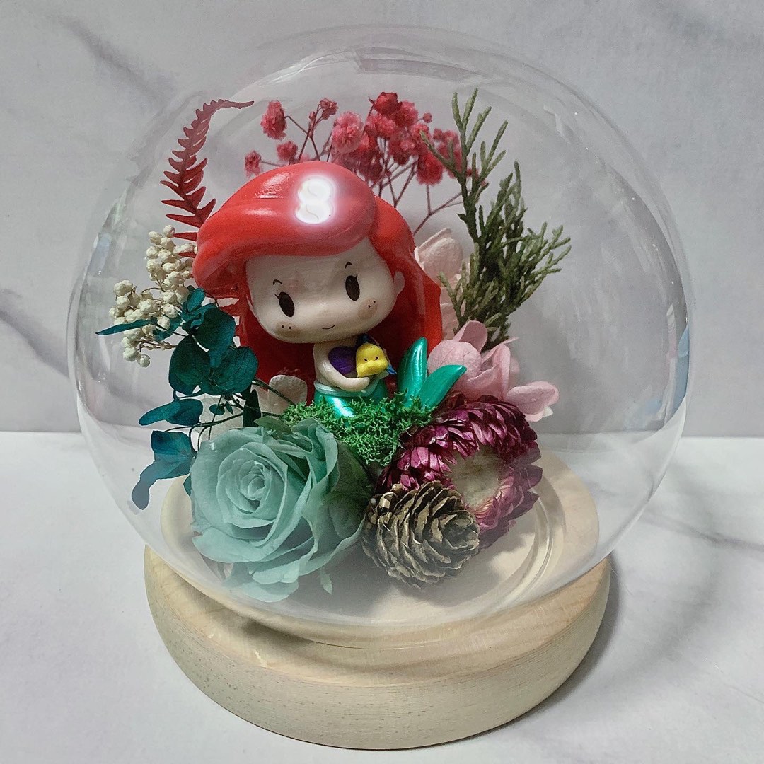 Disney Ariel Preserved Flower Dome, Hobbies & Toys, Stationery & Craft ...