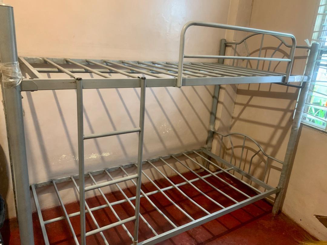 Double Deck Frame Gray, Furniture & Home Living, Furniture, Bed Frames ...