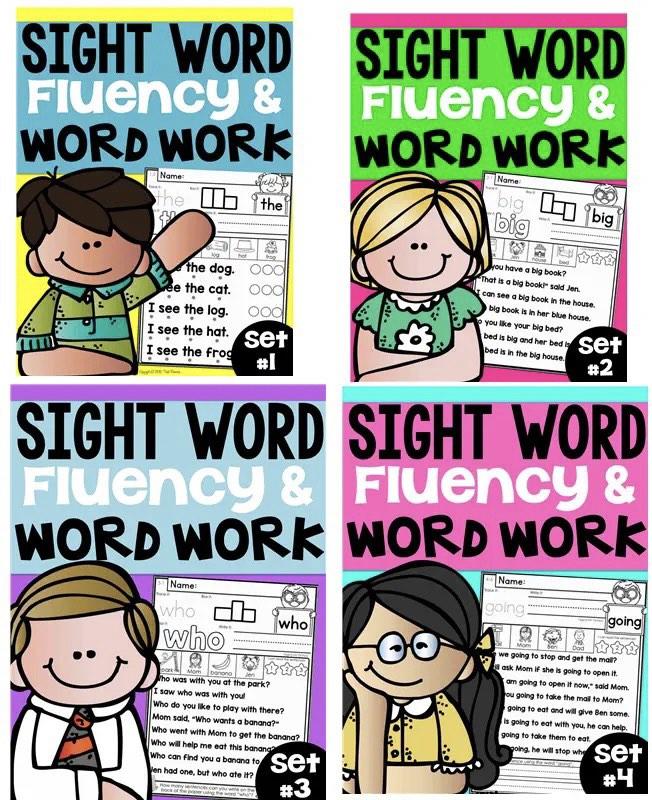 English Sight Words Fluency & Word Work Worksheet for children ...