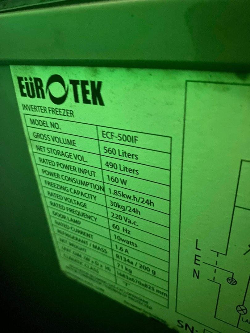 Eurotek Inverter Freezer, TV & Home Appliances, Kitchen Appliances ...