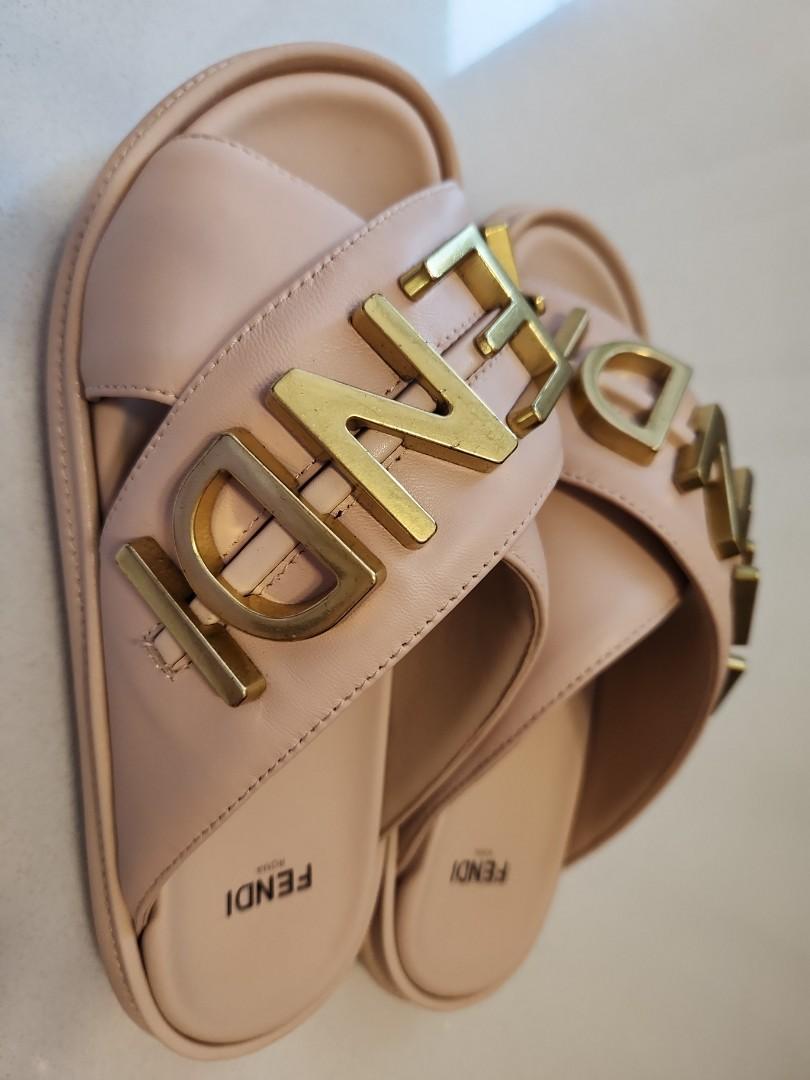 Fendigraphy Logo Lettering Slides lookalike, Women's Fashion, Footwear ...