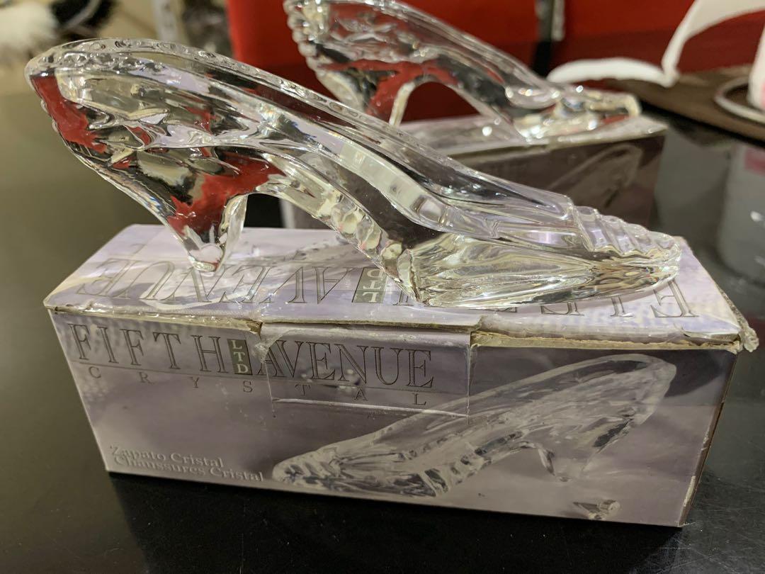 Fifth Avenue Crystal Cinderella Glass Shoes, Furniture & Home Living ...
