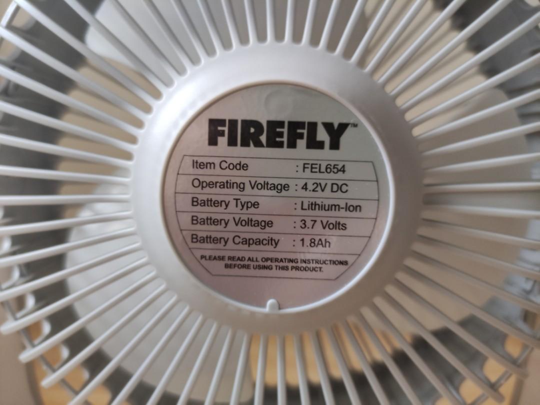 FIREFLY rechargeable Fan 7in., Furniture & Home Living, Lighting & Fans ...