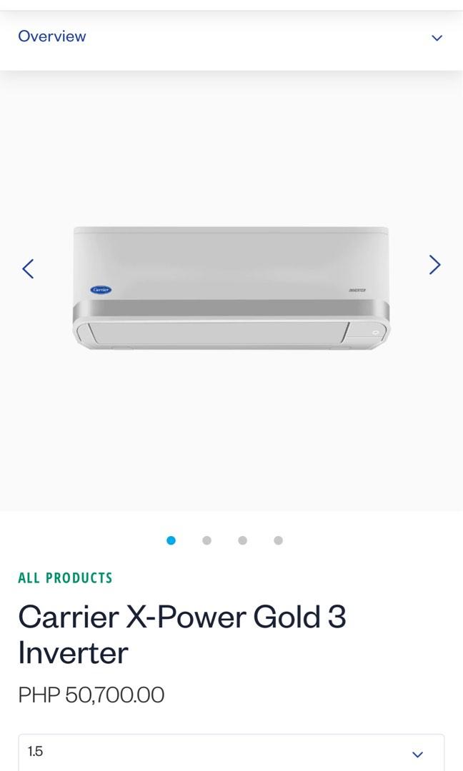 For sale: Carrier X Power Gold 3 slpit type 1.5HP iverter, TV & Home ...