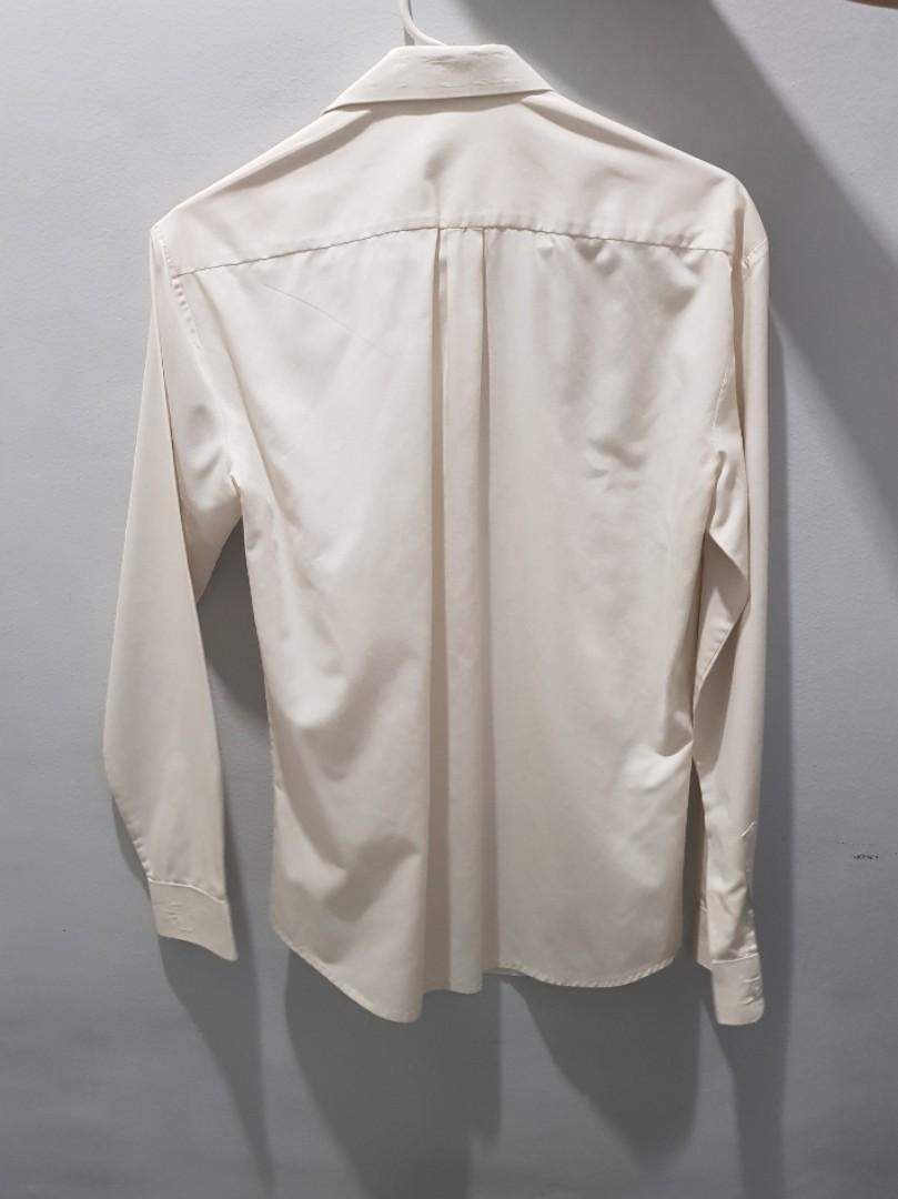 Formal Cream Long-Sleeve Polo, Men's Fashion, Tops & Sets, Formal ...