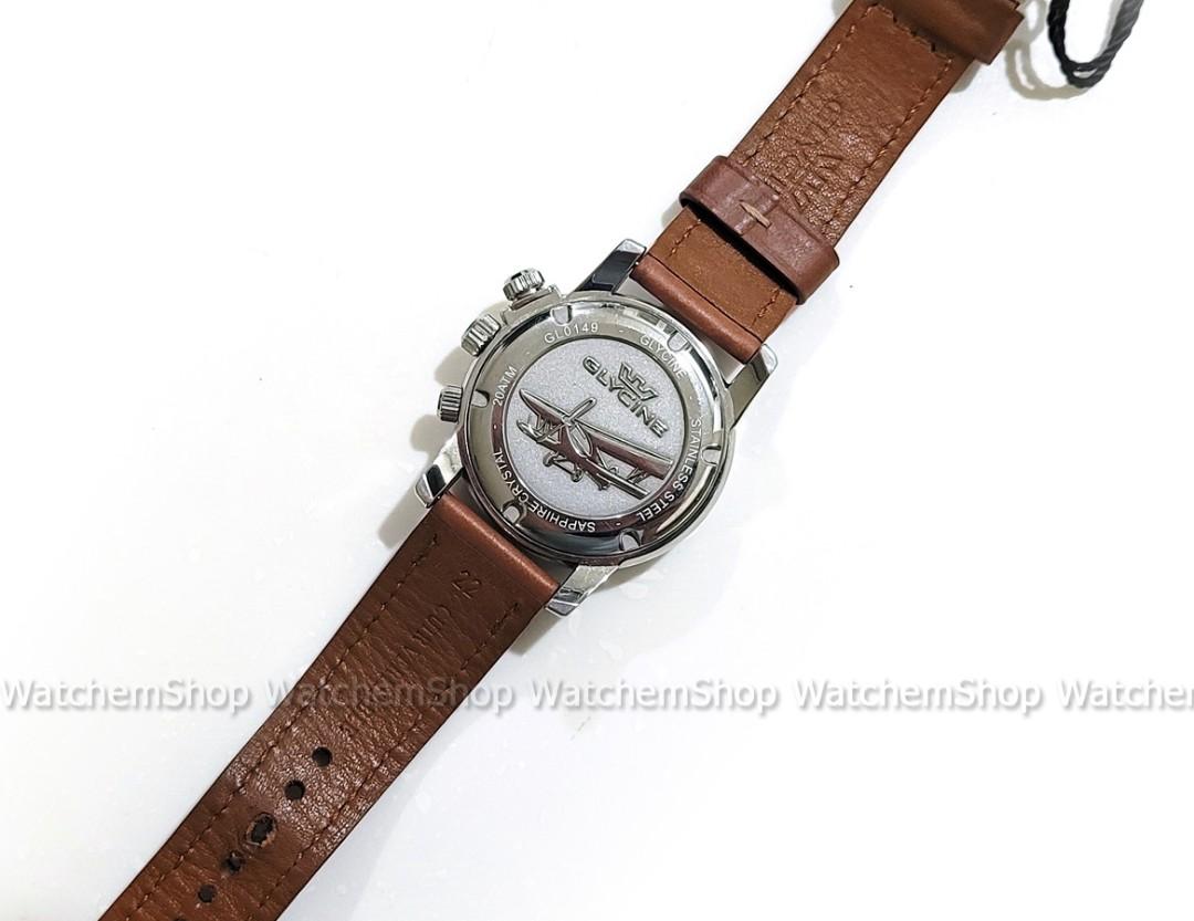 Glycine Airman Quartz Triple Time Zone Swiss Made Pilot Watch, Men's ...