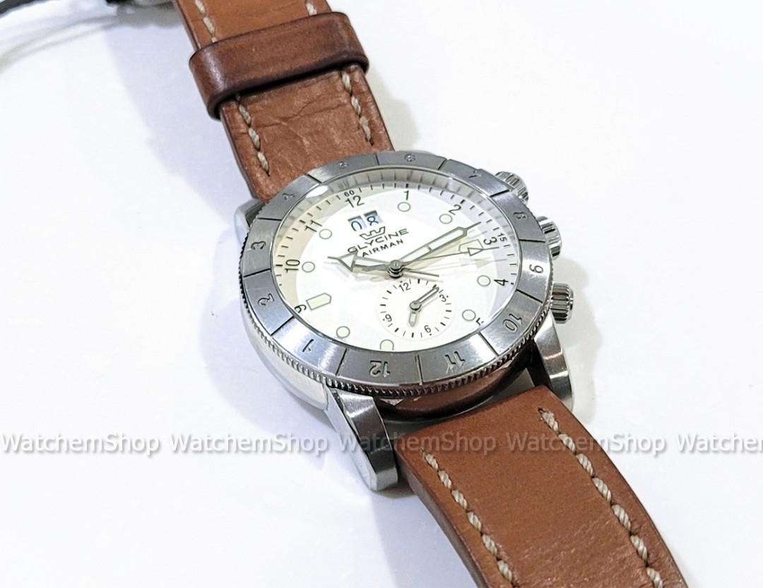 Glycine Airman Quartz Triple Time Zone Swiss Made Pilot Watch, Men's ...