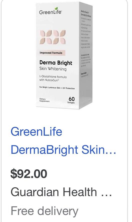 GreenLife DermaBright Skin Whitening 60s, Health & Nutrition, Health ...