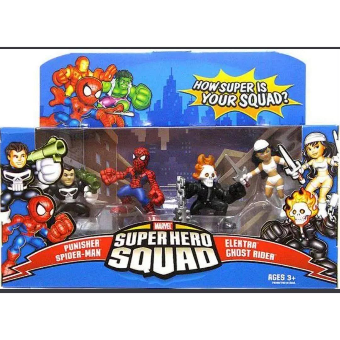 HASBRO MARVEL SPIDERMAN GHOST RIDER SUPER HERO SQUAD FIGURINES SET ...