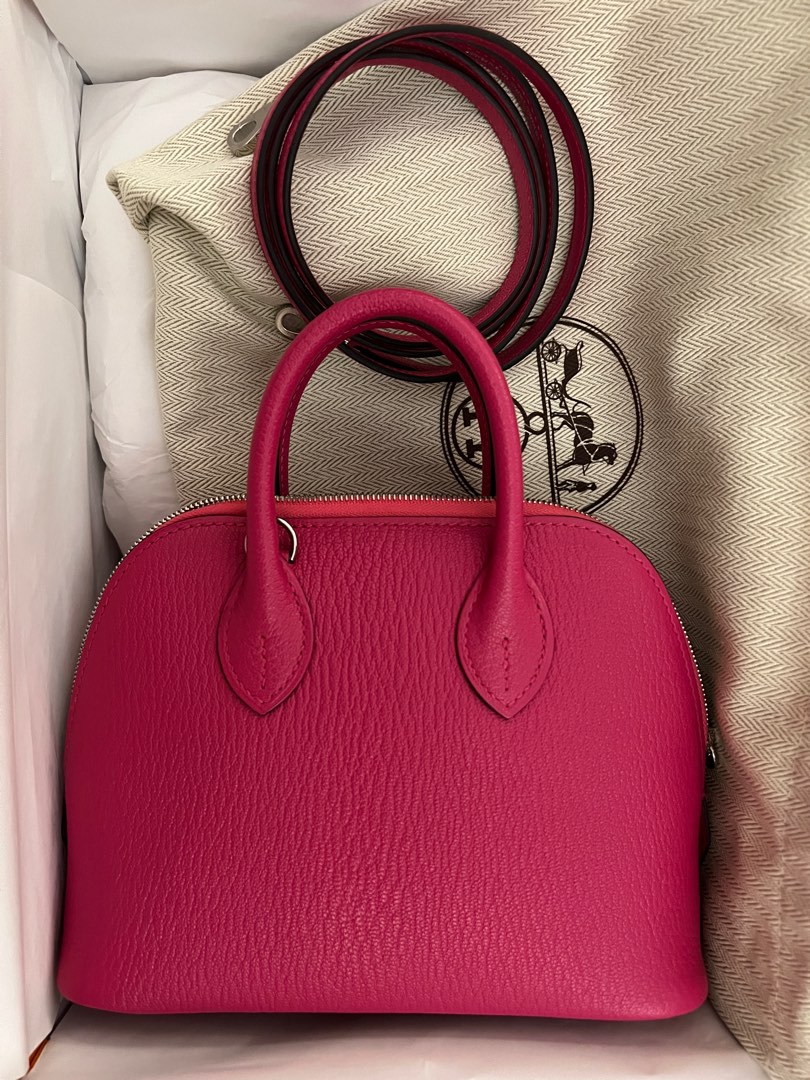 Hermes Mini Bolide 1923 - Rose Shocking, 名牌, 手袋及銀包 - Carousell