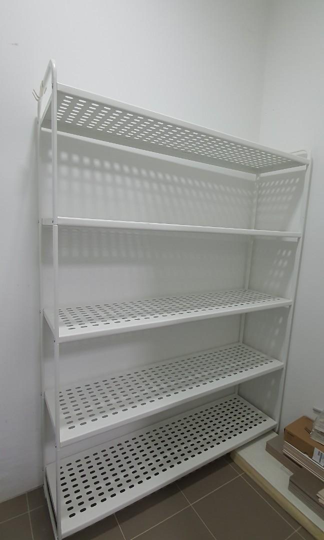 IKEA 5-tier shelves, white, Furniture & Home Living, Furniture, Shelves ...