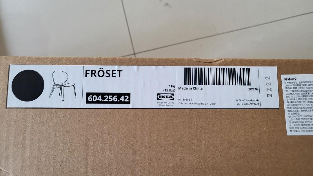 Ikea Froset Black Chair, Furniture & Home Living, Furniture, Chairs on ...