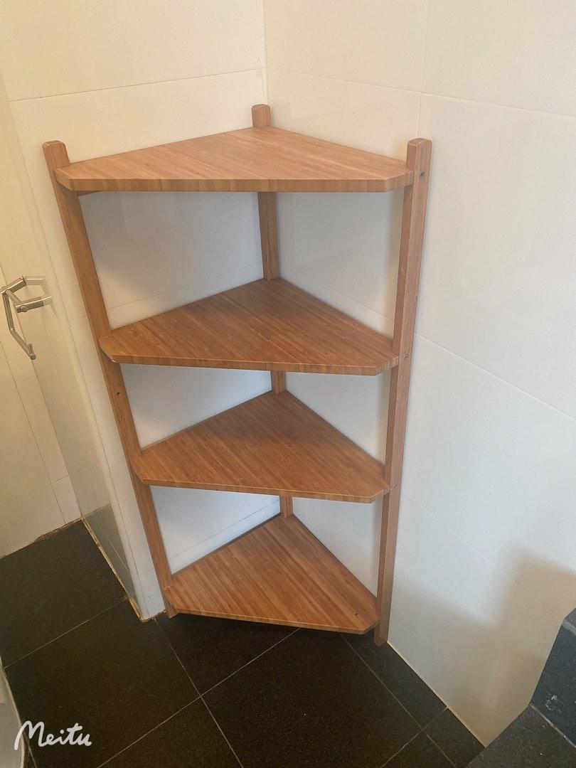 Ikea Ragrund bamboo corner shelf unit, Furniture & Home Living ...