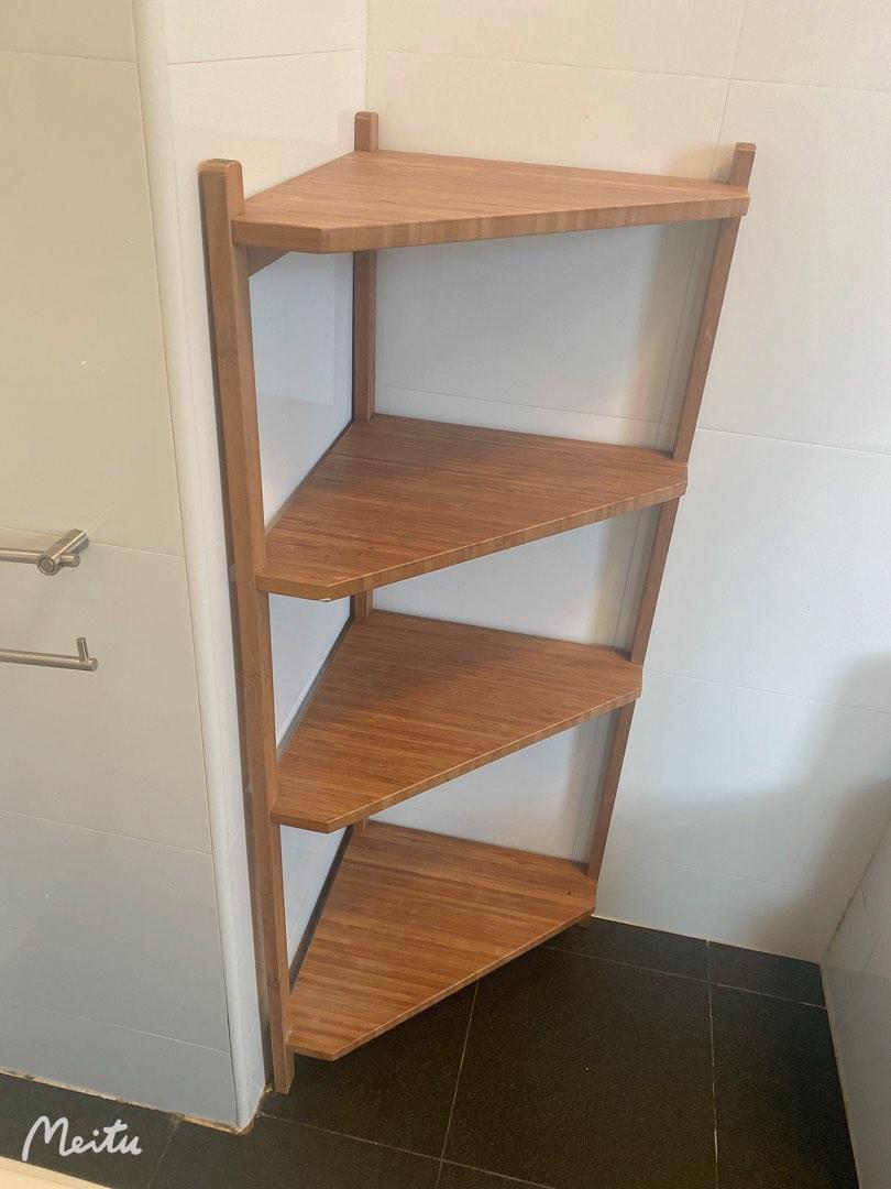 Ikea Ragrund bamboo corner shelf unit, Furniture & Home Living ...