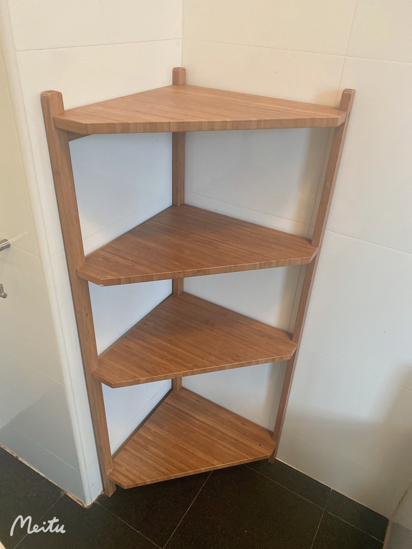 Ikea Ragrund bamboo corner shelf unit, Furniture & Home Living ...