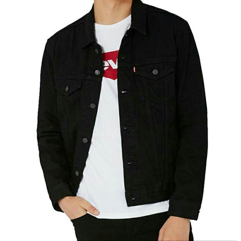 Jaket jean denim Bandung model klasik elegant, Fesyen Pria, Pakaian ...