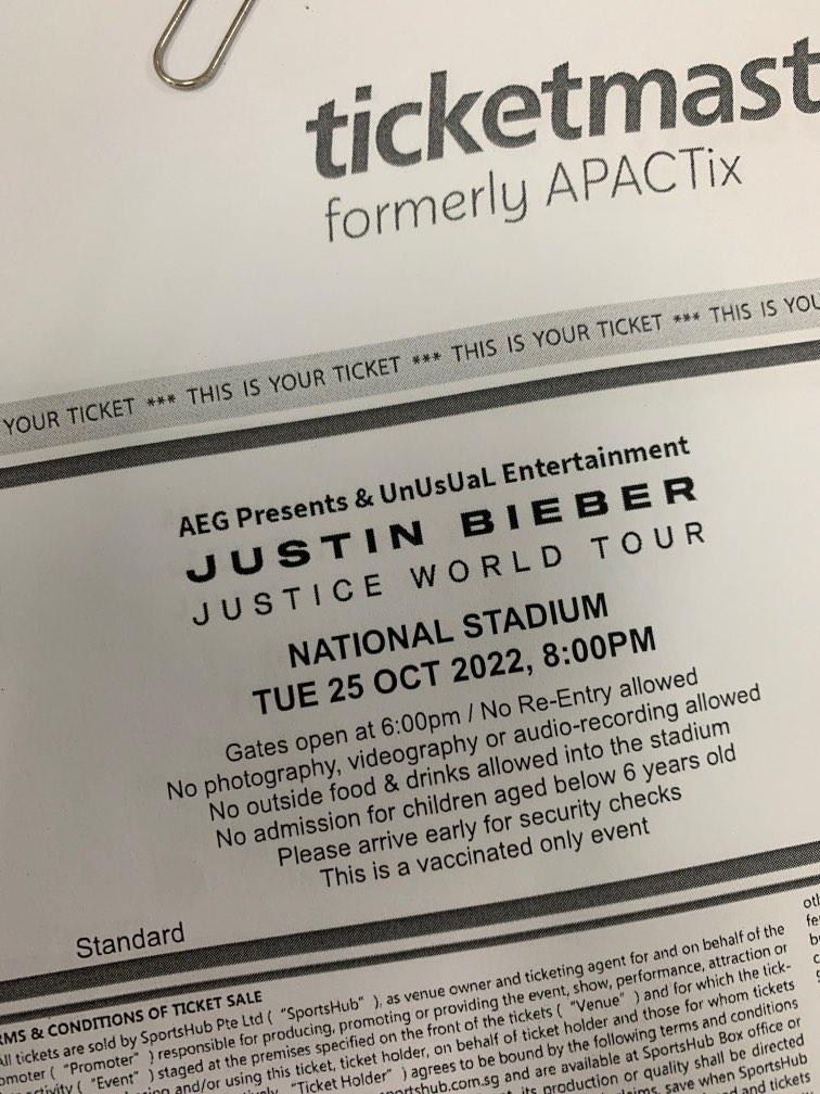 JUSTIN BIEBER JUSTICE WORLD TOUR - $570 for 2 if confirmed, Tickets ...