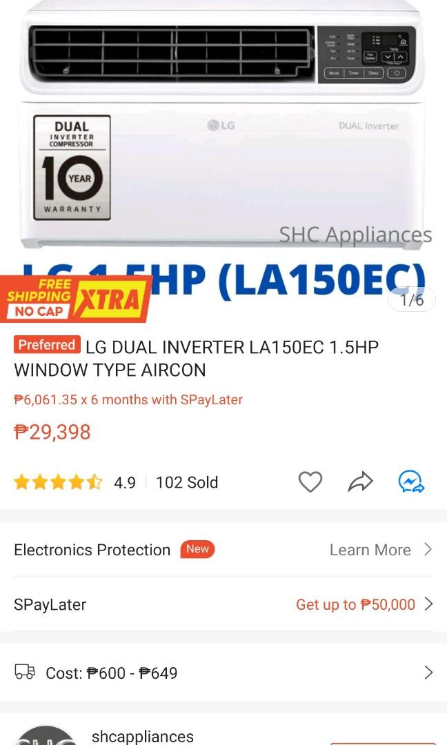 LG LA150EC 1.5HP ThinQ Dual Inverter Air Conditioner, TV & Home ...