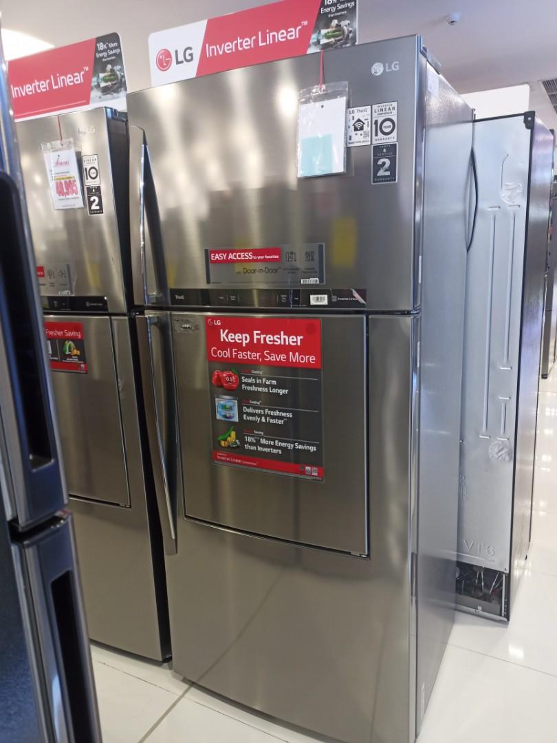 LG TWO DOOR TOP FREEZER WITH SMART WIFI REFRIGERATOR INVERTER, TV ...