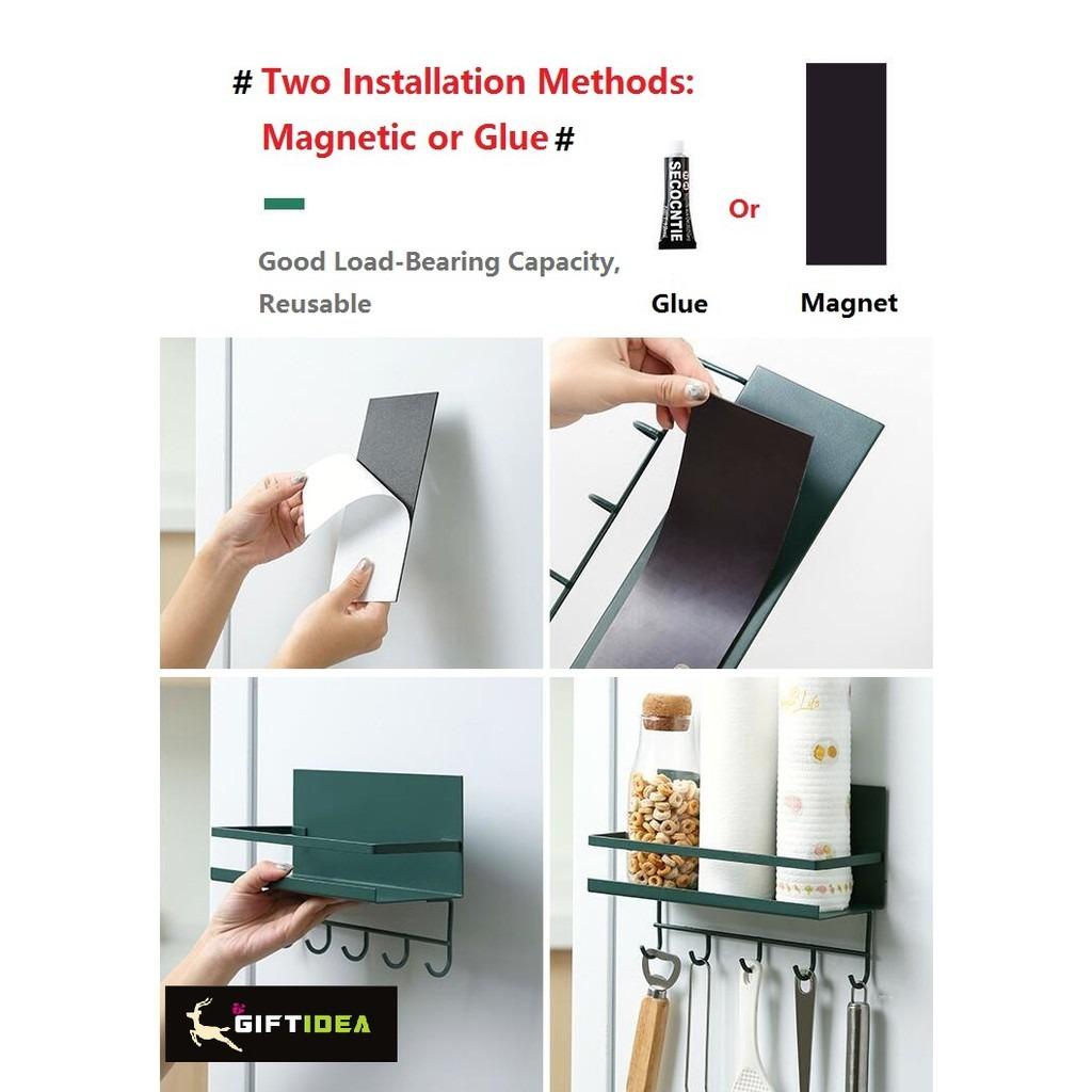 Magnetic Key Racks with Tray, Magnetic Spice Rack For Refrigerator With ...