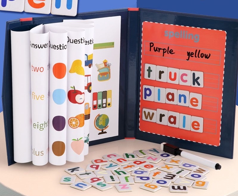 Magnetic Spelling book for preschool kids. English alphabet letters ...
