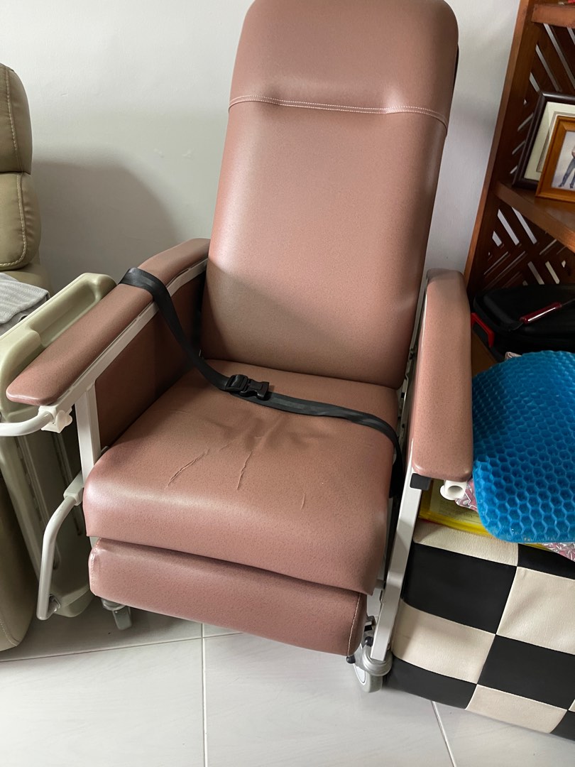 Manual Reclining Geriatric Chair with Tray, Furniture & Home Living ...