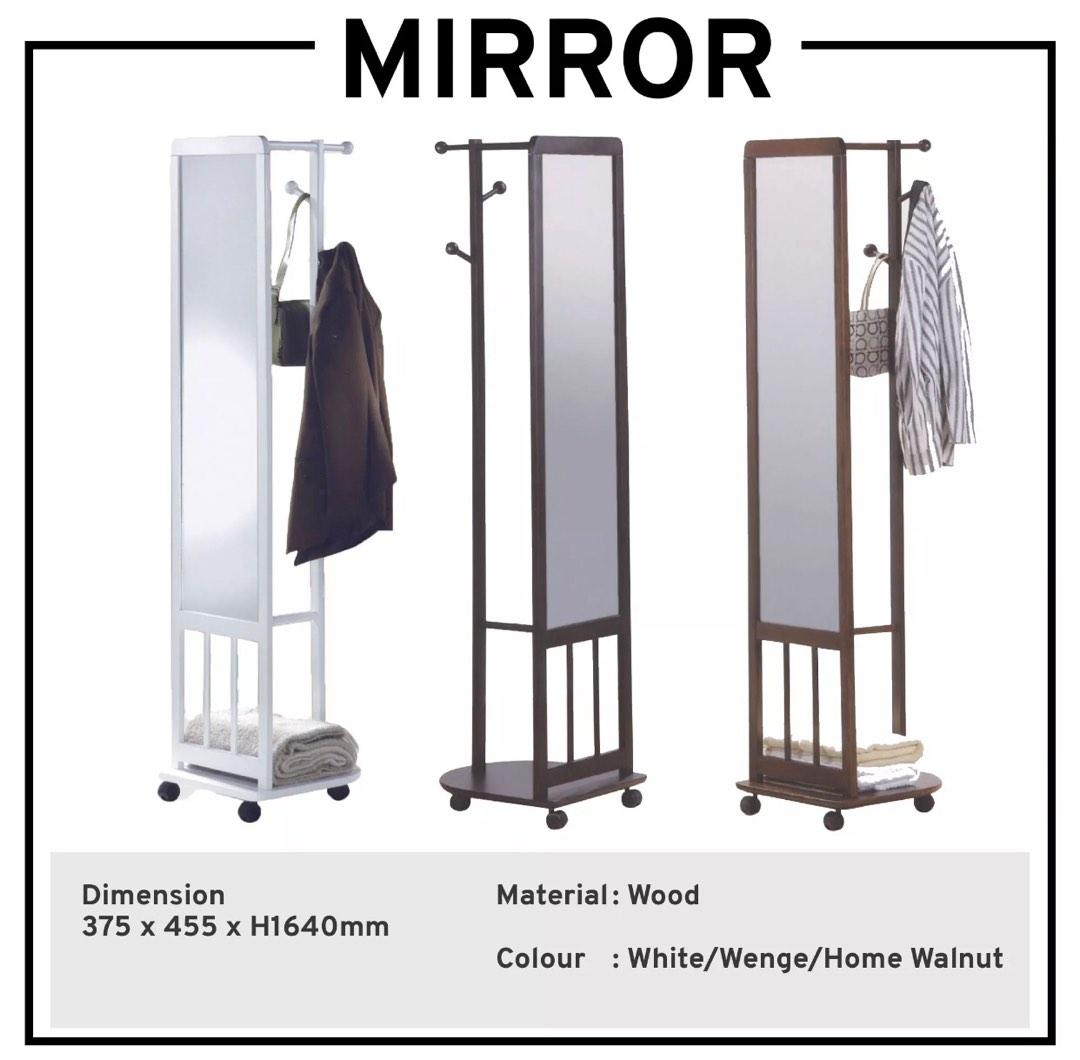 Mirror Stand With Hook Hanger Wooden Mirror Stand With Wheel Movable ...