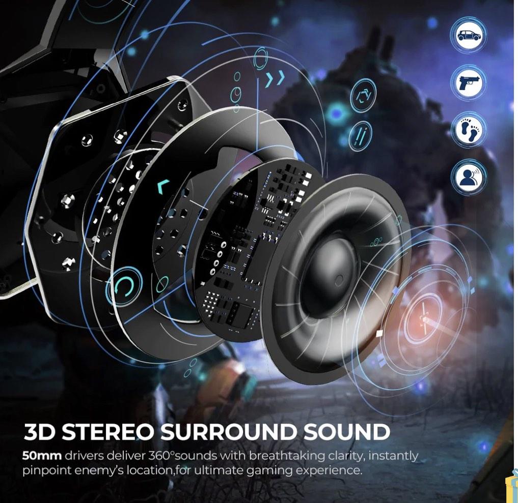 Mpow True Surround Sound Effect with Noise Cancellation Mic, Audio ...