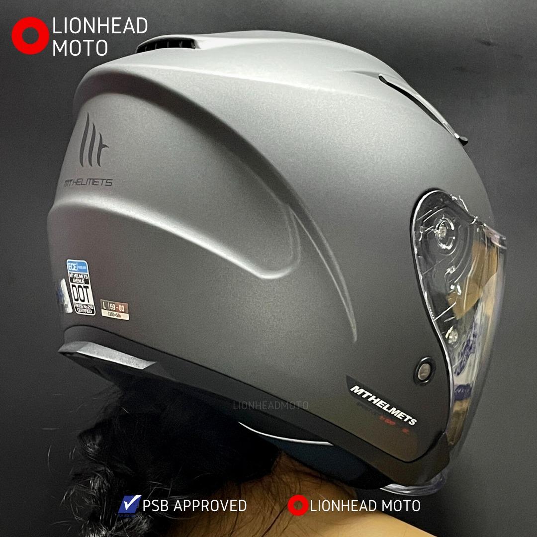 MT MOTORCYCLE HELMET MATTE GREY PSB APPROVED FREE DELIVERY, Motorcycles ...