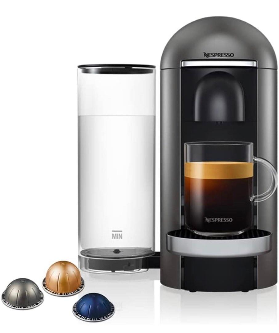 Nespresso VertuoPlus Premium Titan and Aeroccino Milk Frother, TV ...