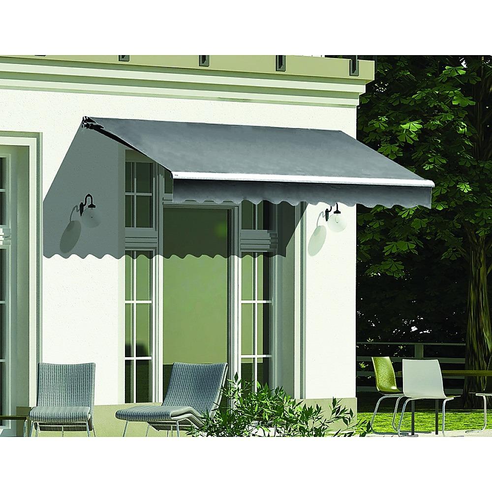 Outdoor Folding Arm Awning Retractable Sunshade Canopy Grey 3.0m x 2.5m ...