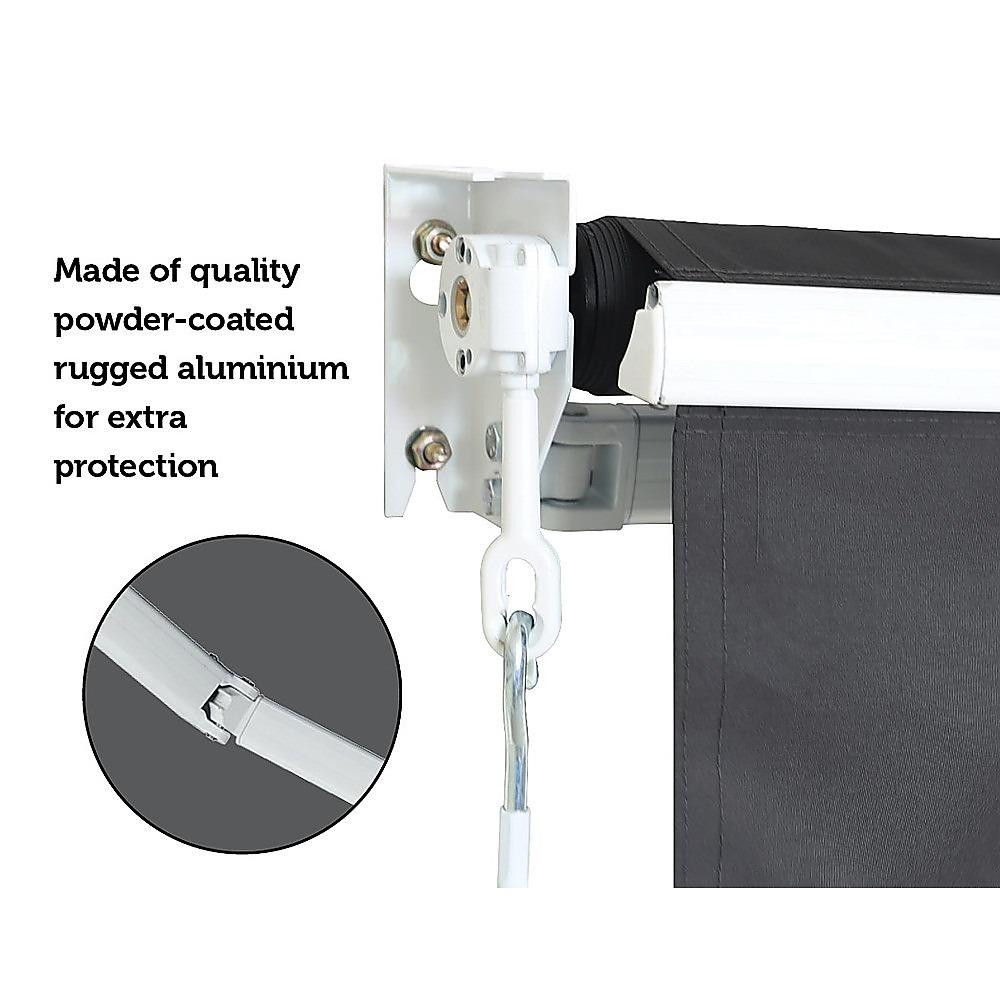 Outdoor Folding Arm Awning Retractable Sunshade Canopy Grey 3.0m x 2.5m ...