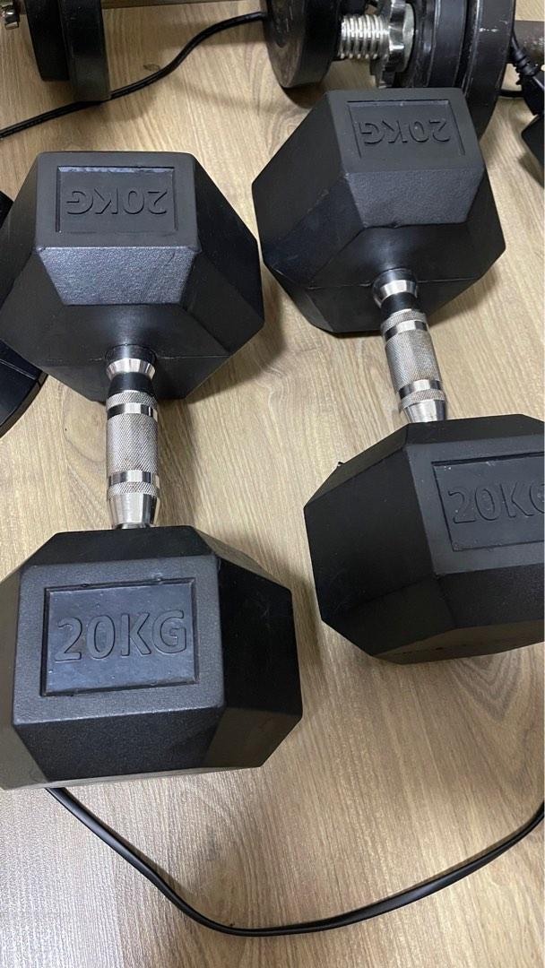 Pair of 20kg dumbbells, Sports Equipment, Exercise & Fitness, Weights ...