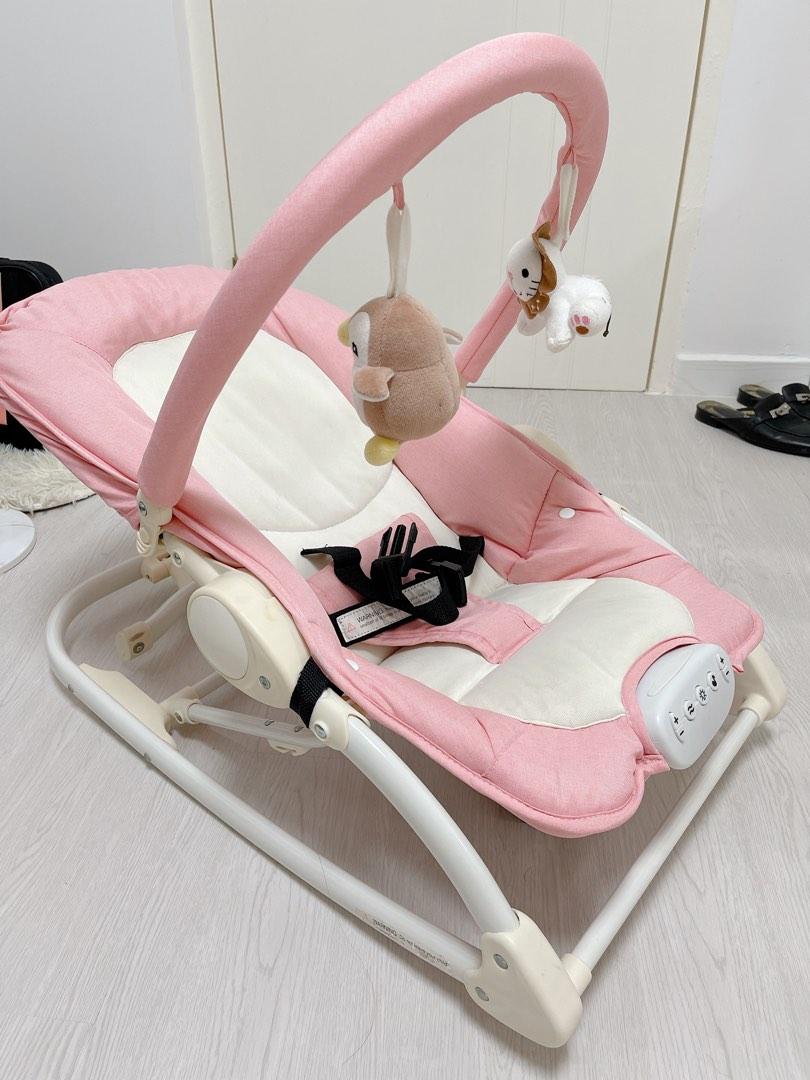 IUIGA Pink Baby rocking chair / baby bouncer with music and vibration ...