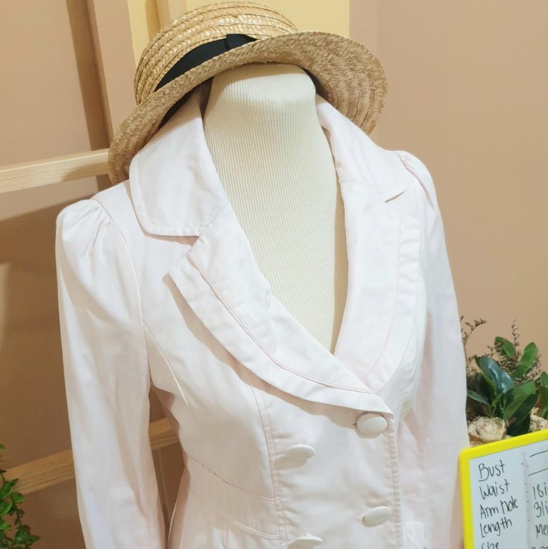 pink trench coat cute korean style trench coat preloved 010040, Women's ...