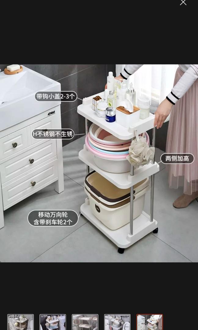 plastic storage rack with wheels, Furniture & Home Living, Home ...