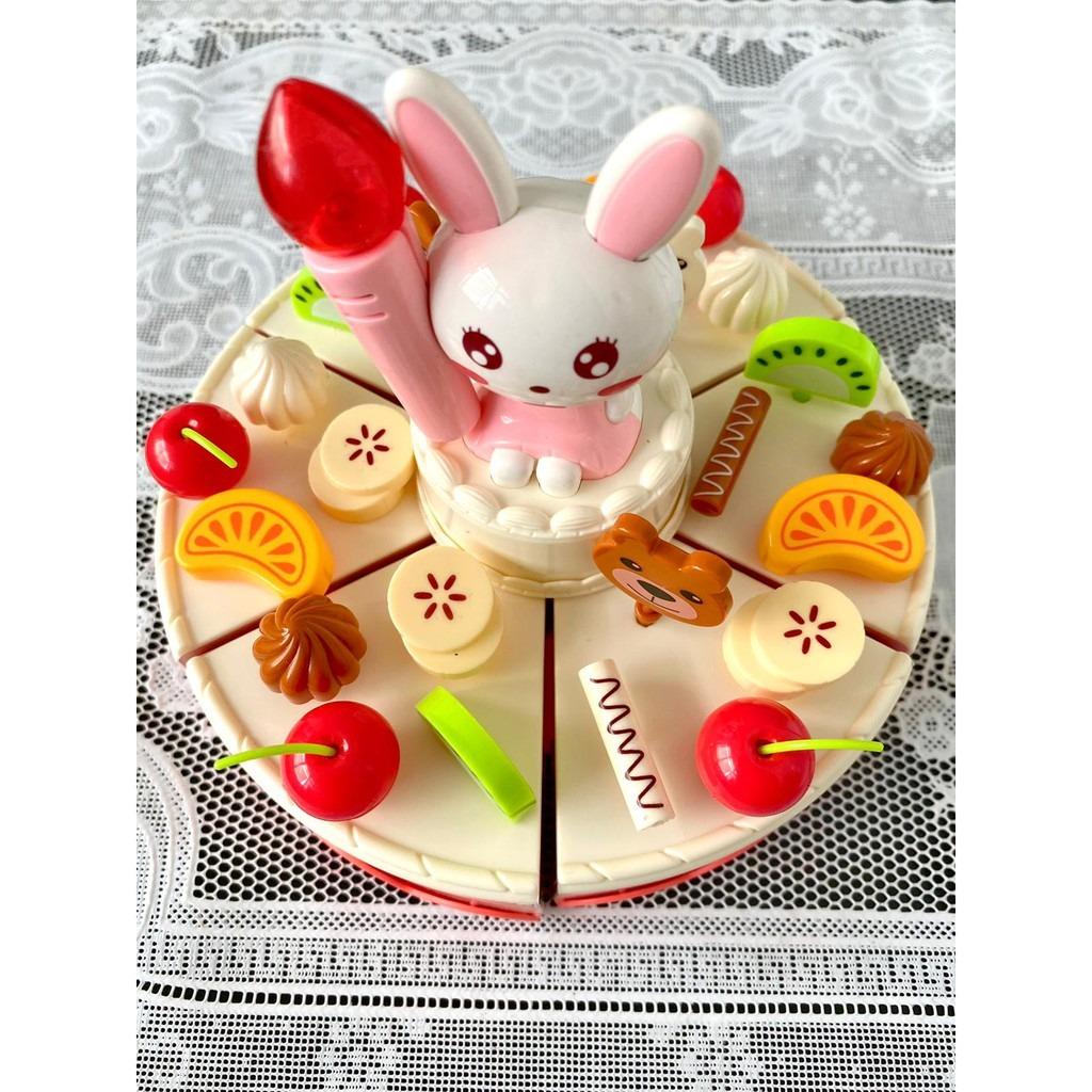 Pretend Role Play Kitchen Toy Rabbit Birthday Cake Toys Toddler Pretend ...