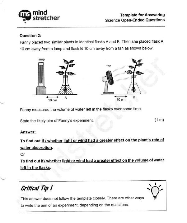 PSLE P6 Science Notes Revision Practices / Science Answering technique ...