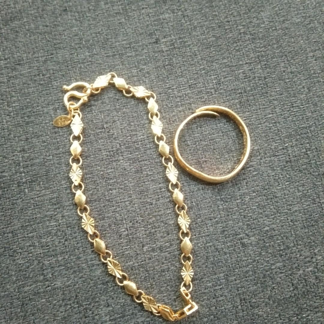 Pure gold 24k chinese and saudi gold 19grams total, Women's Fashion ...