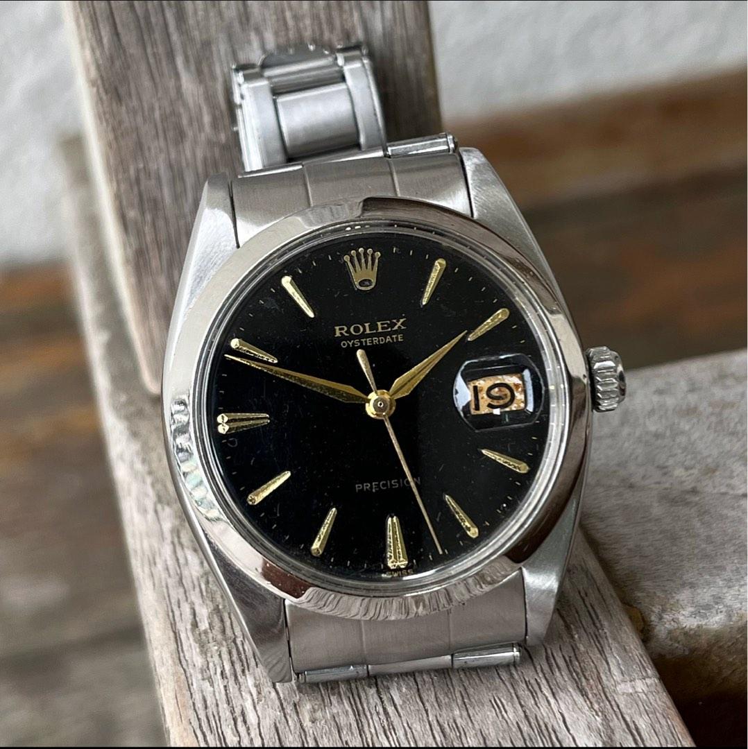 (Rare gilt black dial) Rolex vintage oyster Precision, Luxury, Watches ...