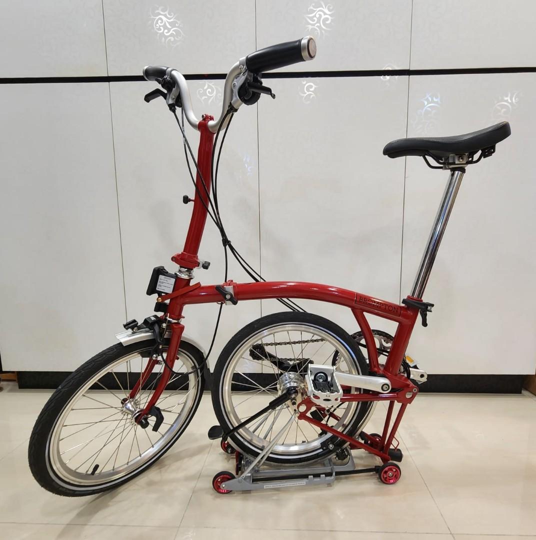 Red brompton, Sports Equipment, Bicycles & Parts, Bicycles on Carousell