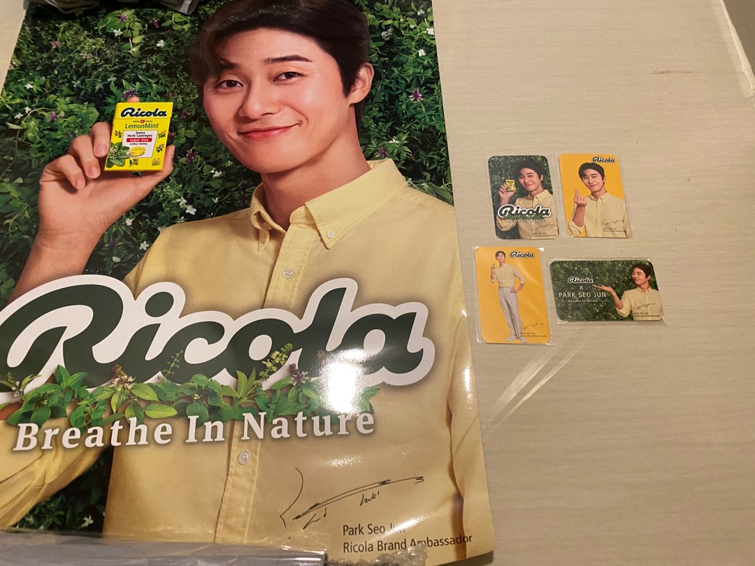 Ricola x Park Seo Jun Poster and Photocards with signature, Hobbies & Toys, Memorabilia ...