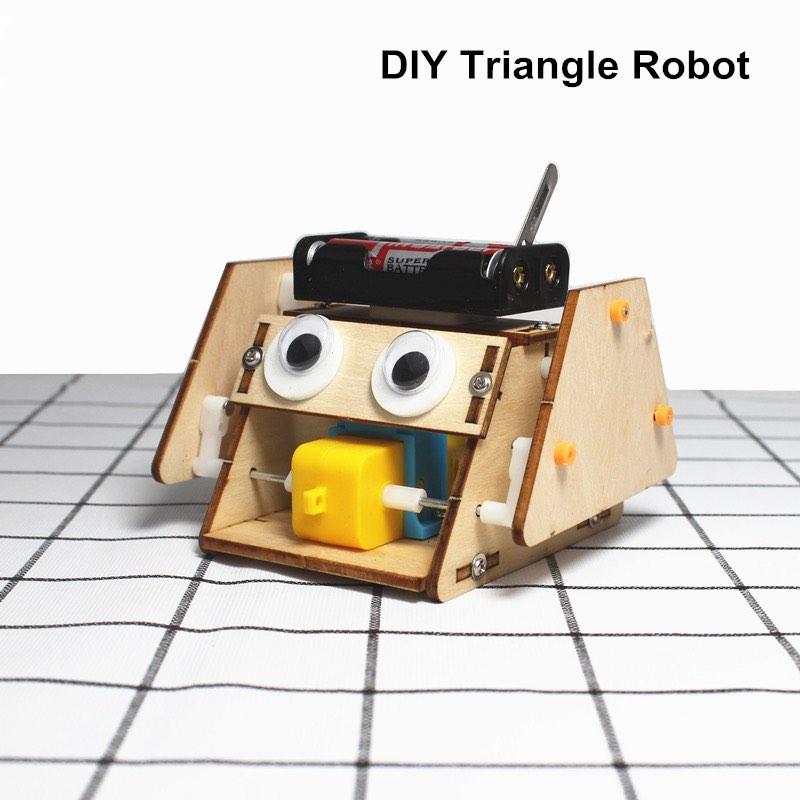 Science Educational Toys Wood DIY Electronic Triangle Walking Robot ...